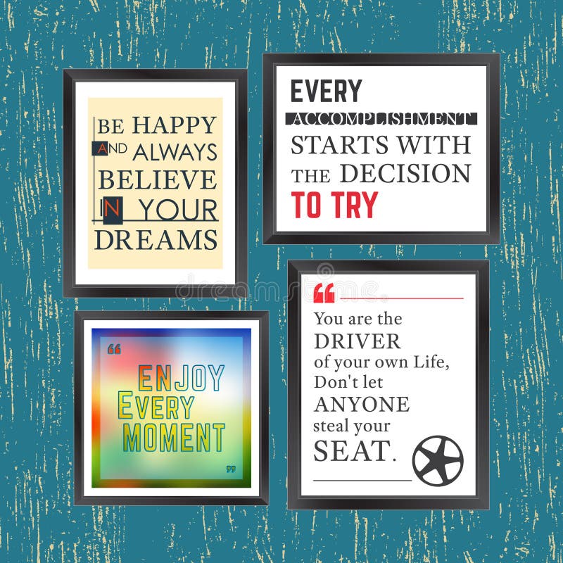 Quotes motivation frame stock vector. Illustration of message - 69058911