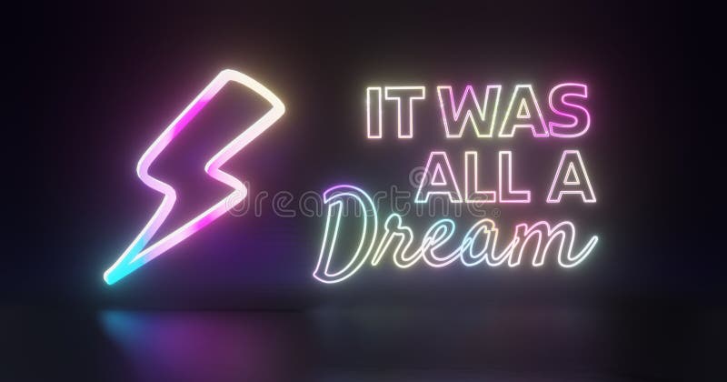 Quotes Neon Lights Dream Neon Lights Images for Background 3D Rendering ...
