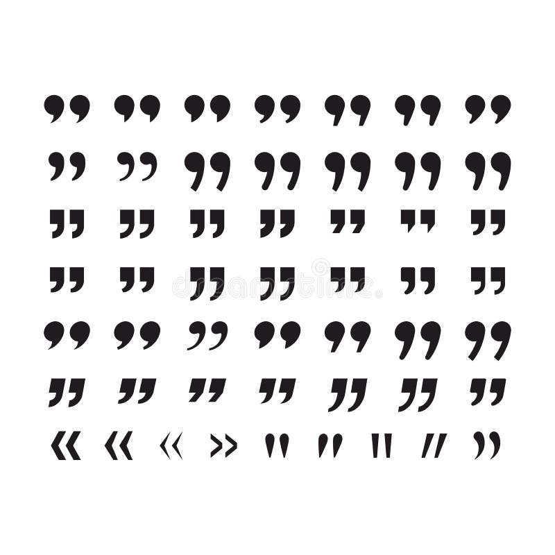 Quotes in Quotation Marks in on Stickers Stock Vector - Illustration of ...