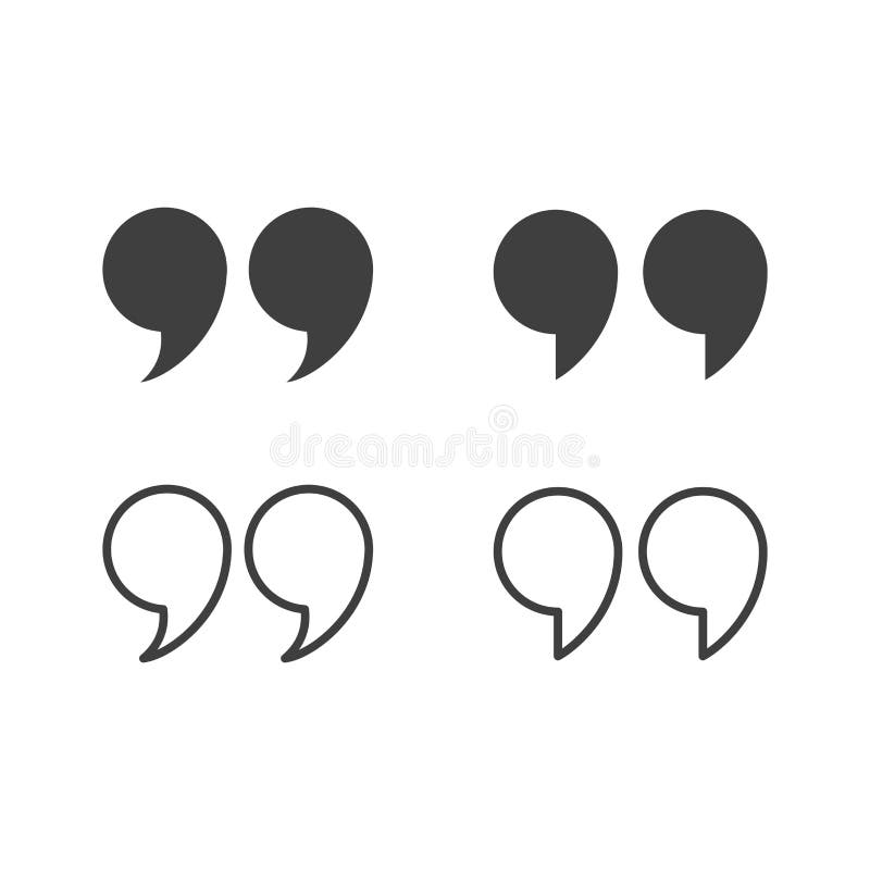 Quotes, Quotation Marks Black Isolated Vector Icon Set Stock Vector ...