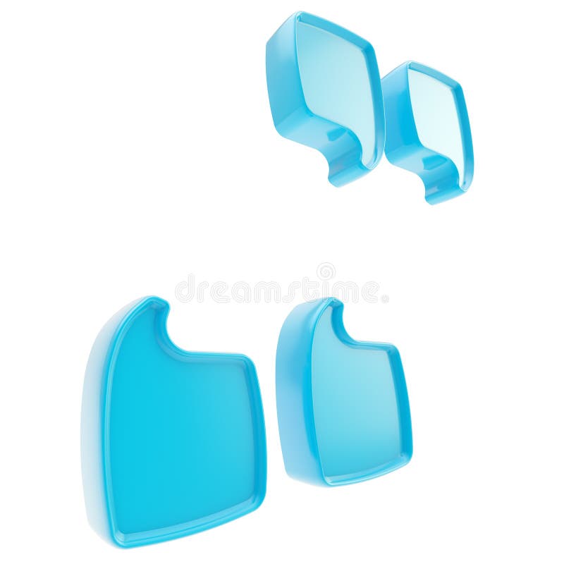 In Quotes Symbol Made of Blue Glossy Plastic Stock Illustration ...