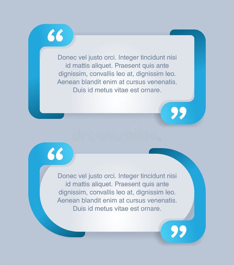 Blue Quotation Frame in Neon Glowing Style Stock Vector - Illustration ...