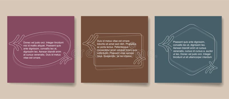 Quotes Template in Three Decorative Frames Stock Vector - Illustration ...