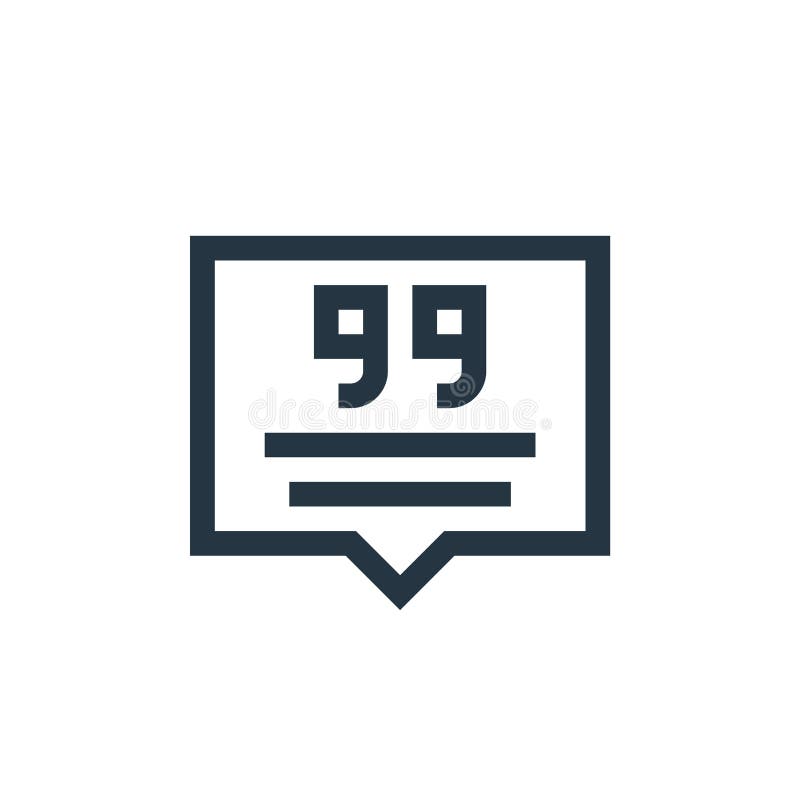 Quotes Vector Icon Isolated on White Background. Outline, Thin Line ...