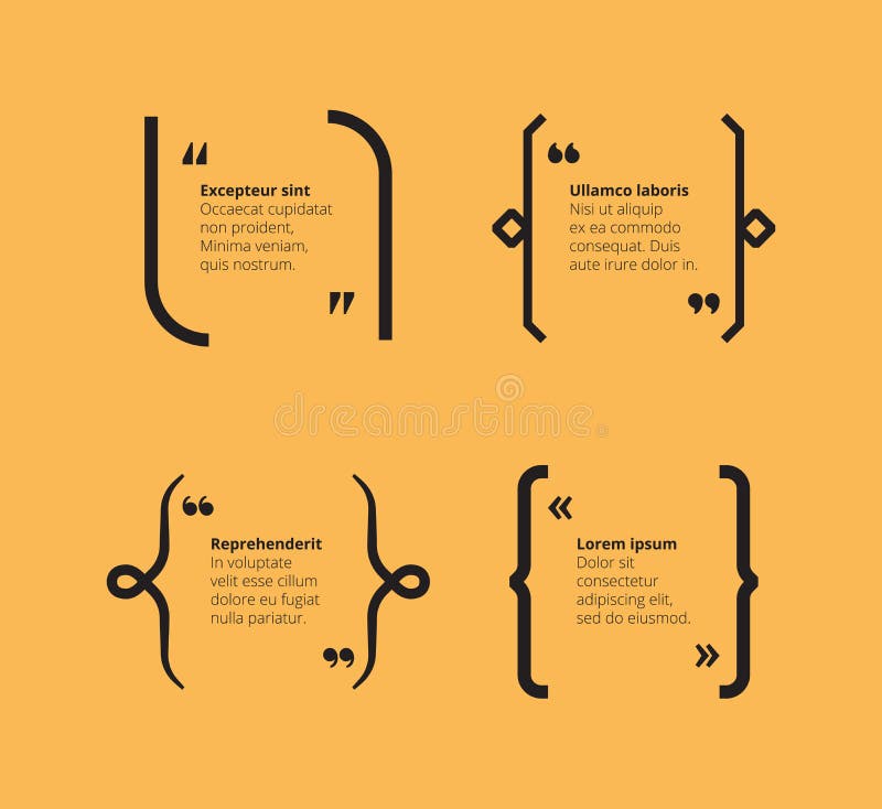 Quotes on Yellow. Brackets Abstract Template with Typography Quotes and ...
