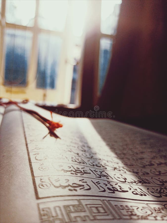 Quran and sun light stock photo. Image of drawing, text - 211122884