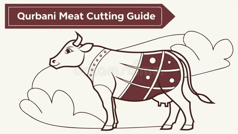 Qurbani Meat Cutting Guide, Butchery Vector Design Generative AI Stock ...