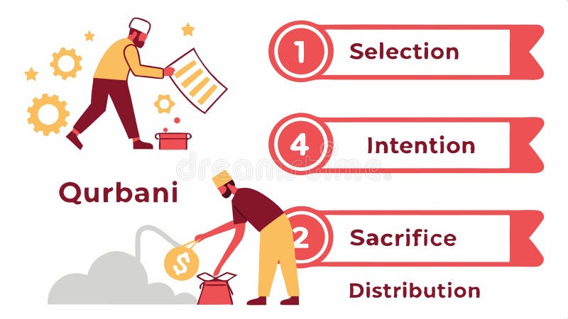Qurbani Steps Infographic Islamic Tradition Illustration Vector Design ...