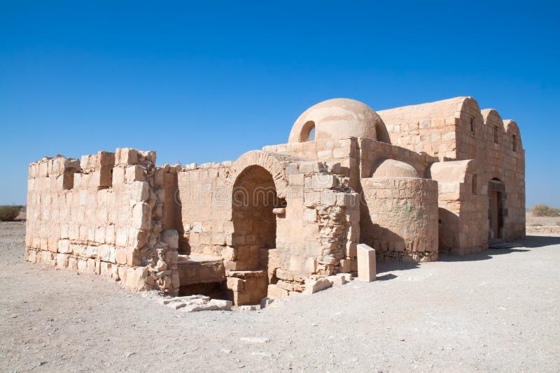 Quseir Amra desert castle stock image. Image of reritage - 13286215