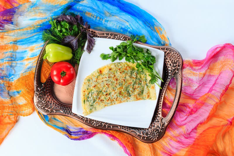 Qutab with Herbs on the Plate Stock Photo - Image of cloth, meat: 63781768