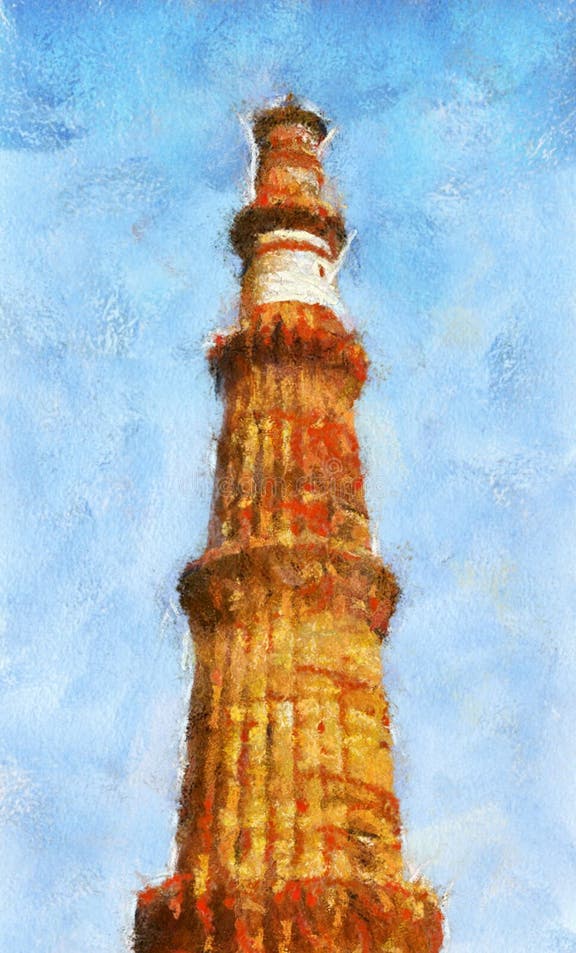 Qutb Minar Delhi India Stock Illustrations – 61 Qutb Minar Delhi India ...