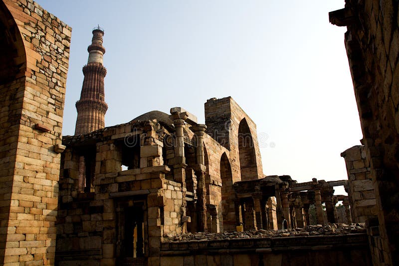 Qutb Minar Complex at Delhi Stock Photo - Image of structures, pillars ...