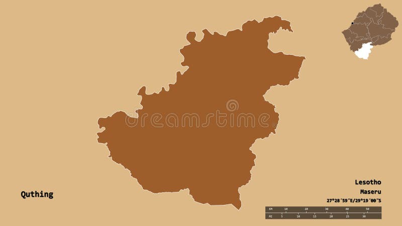 Quthing, District of Lesotho, Zoomed. Pattern Stock Illustration ...