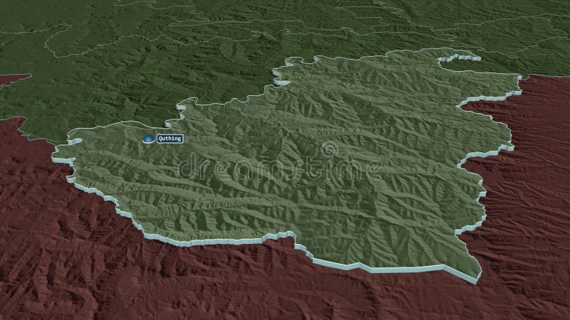 Quthing, Lesotho - Extruded with Capital. Administrative Stock ...