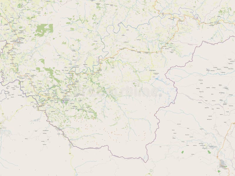 Quthing, Lesotho. OSM. No Legend Stock Photo - Image of country, region ...