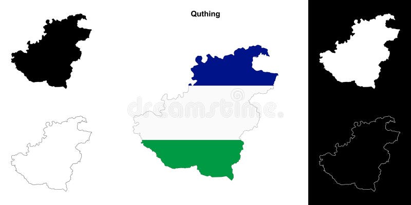 Quthing outline map stock vector. Illustration of border - 356532398
