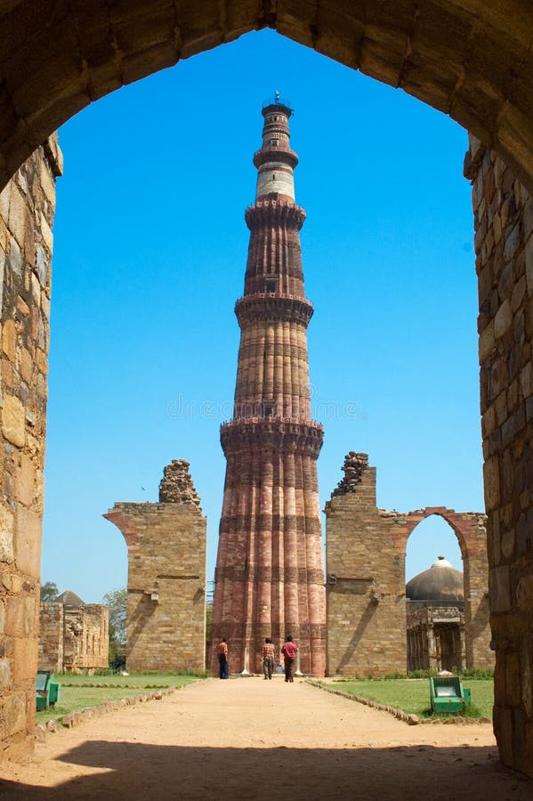 Qutub minar delhi stock image. Image of tower, heritage - 4193979