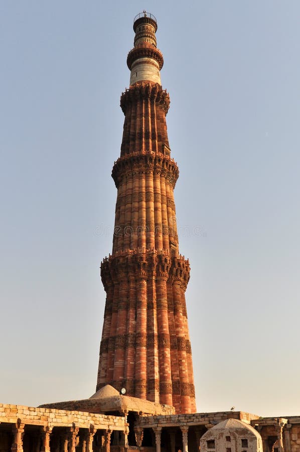 Qutub Minar stock image. Image of carved, building, asian - 36213429
