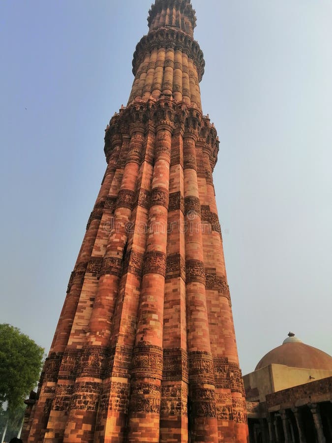 Qutub Minar view stock image. Image of spire, monument - 182577061