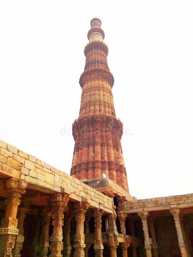 Qutubminar stock image. Image of stones, kutubminar, design - 23012593