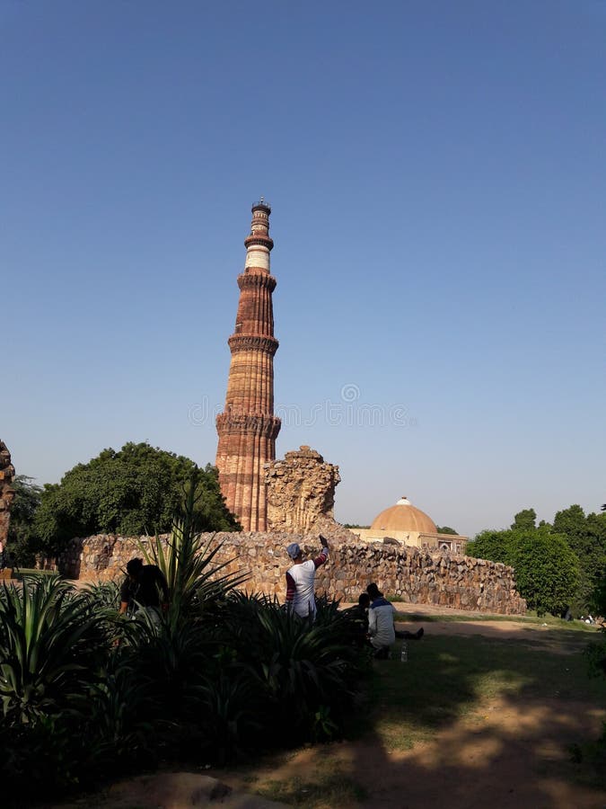 Qutubminar stock image. Image of stones, kutubminar, design - 23012593