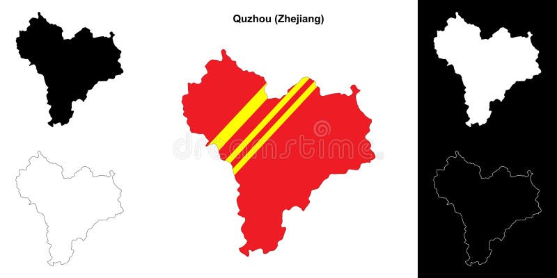 Quzhou outline map stock illustration. Illustration of cartography ...