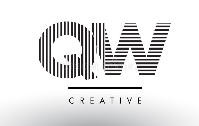 QW Q W Black and White Lines Letter Logo Design. Stock Vector ...