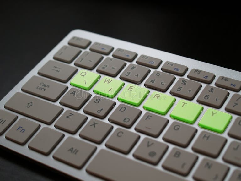 QWERTY Computer Keyboard Layout with Highlighted Keys Stock Photo ...