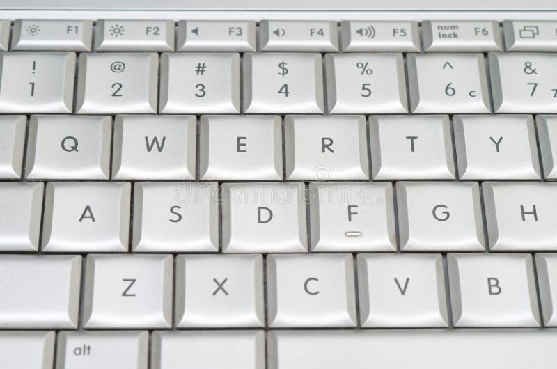 Qwerty on Laptop Metallic Keyboard Stock Image - Image of character ...