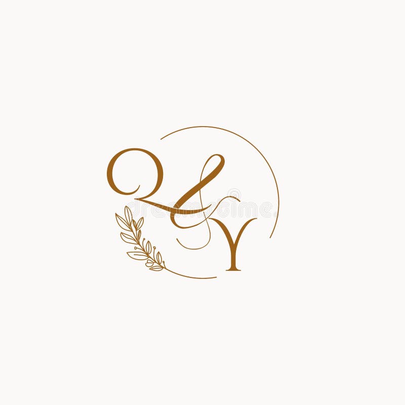 QY Initial Wedding Monogram Logo Stock Illustration - Illustration of ...