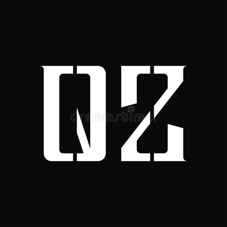 QZ Logo Monogram with Middle Slice Design Template Stock Vector ...