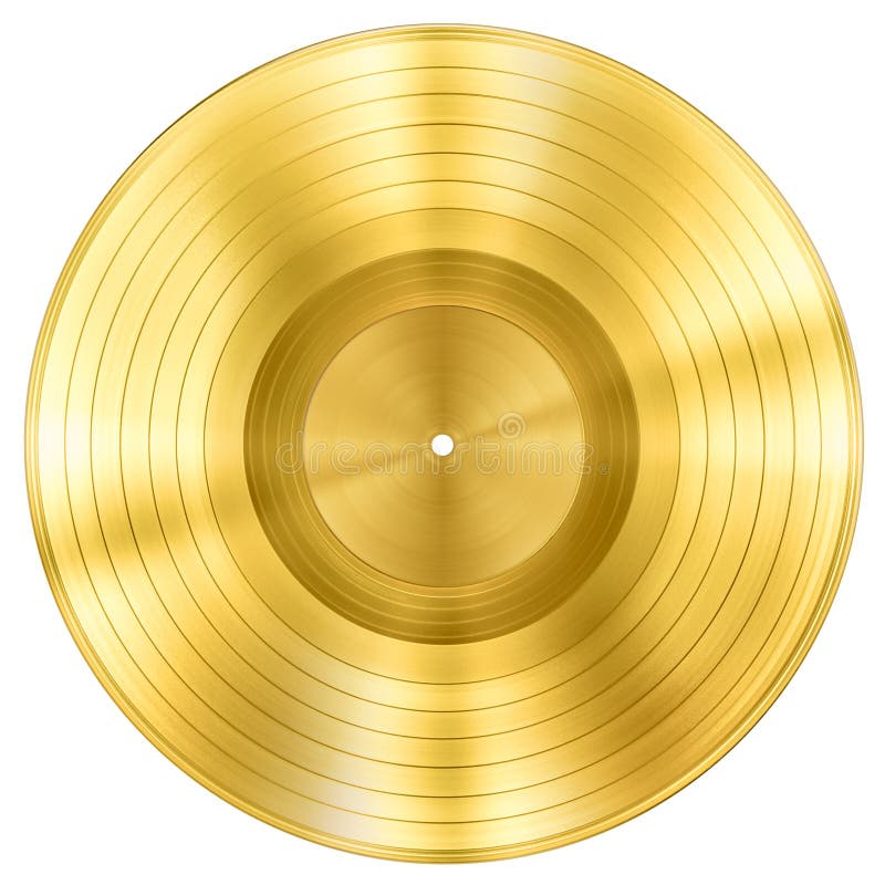 Disque D'or Ou De Disque Vinyle D'isolement Avec Le Chemin De Coupure ...