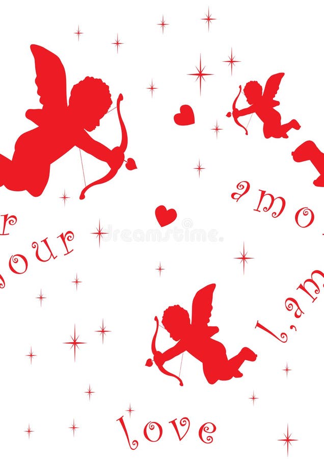 Cupidon rouge illustration de vecteur. Illustration du vecteur - 23152494