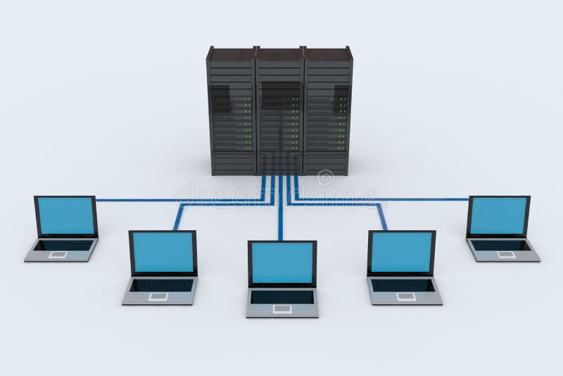 Réseau Informatique Avec Le Serveur Illustration Stock - Image: 19500200
