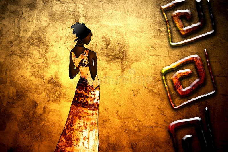 Rétro Style De Vintage De L'Afrique Illustration Stock - Illustration ...