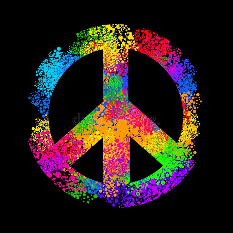 Rétro symbole hippie illustration stock. Illustration du griffonnage ...