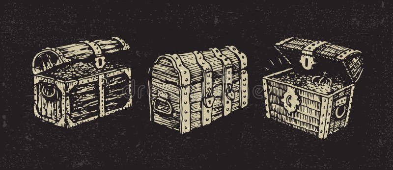 Les Anciens Et Les Nouveaux Coffres Dans L'ensemble Illustration de ...