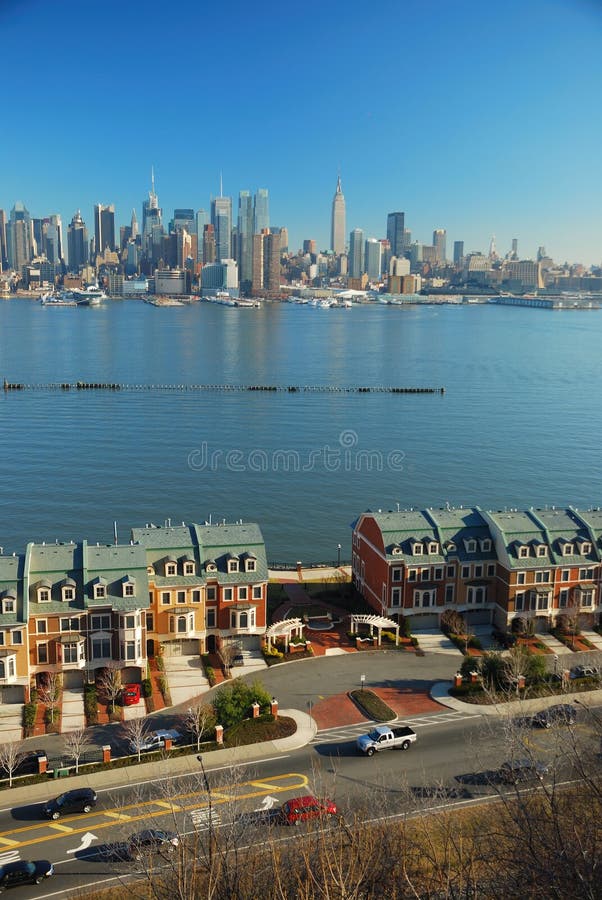 Río De Hudson, New York City Imagen de archivo - Imagen de financiero ...