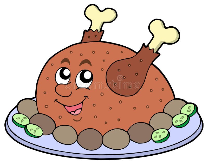 Rôti De Viande De Dessin Animé Illustration de Vecteur - Illustration ...