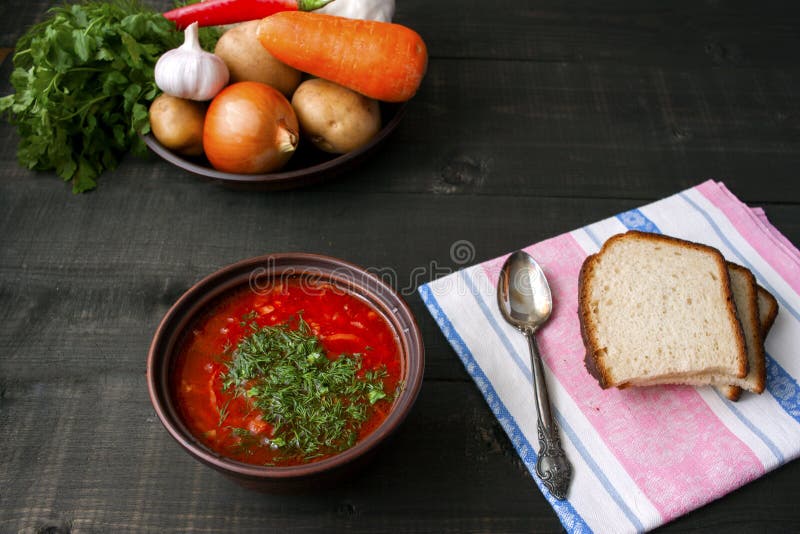 Ukrainsk borsch, soppa fotografering för bildbyråer. Bild av avbrottet ...