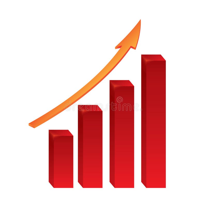 Röd Stigning För Pildiagram Vektor Illustrationer - Illustration av ...