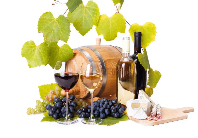 Rött Och Vitt Vin I Exponeringsglas Fotografering för Bildbyråer - Bild ...