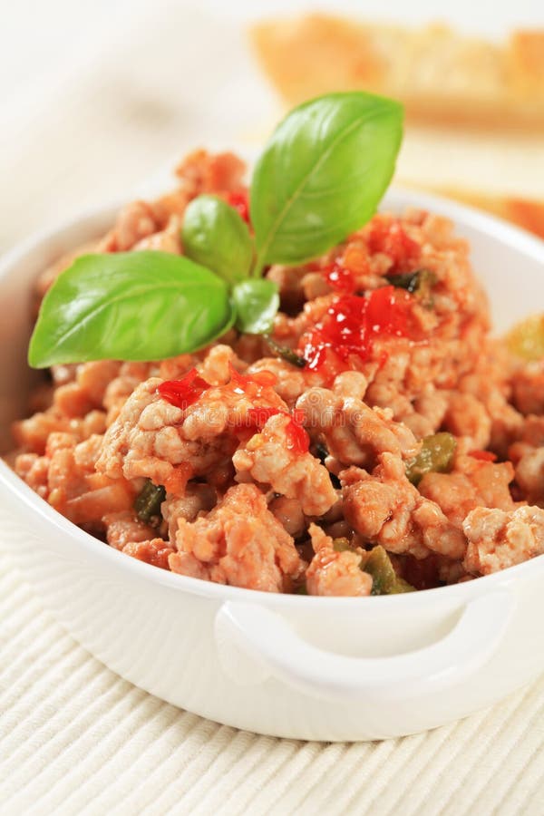 Rühren-gebratenes Gehacktes Fleisch Stockfoto - Bild von revolte ...