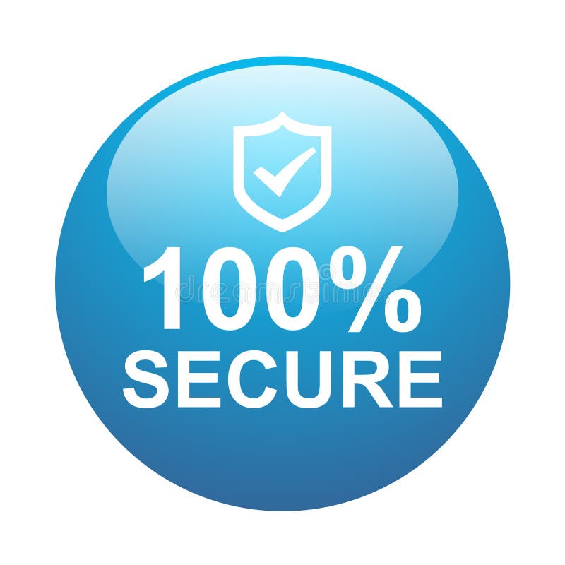 100 secure button stock vector. Illustration of click - 156035248