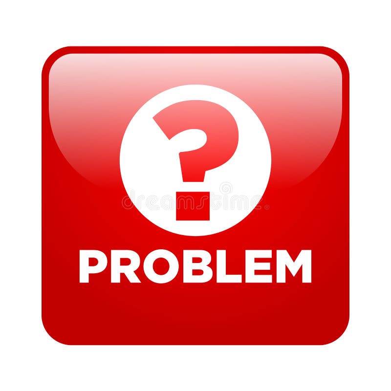 Problem button stock vector. Illustration of glass, center - 156114548