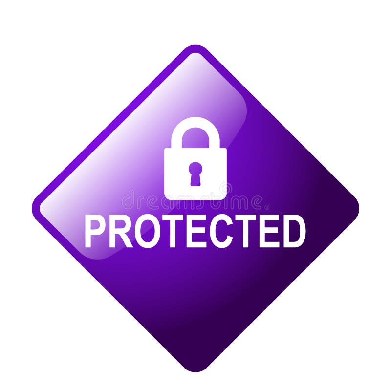 Protected button stock vector. Illustration of database - 197858993