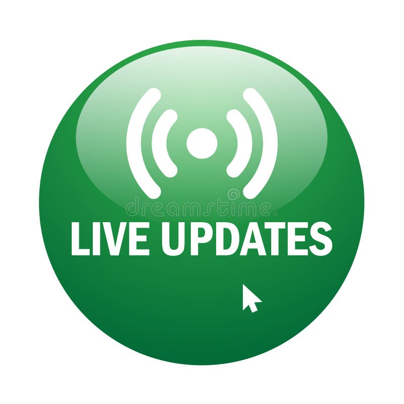 Live Updates Button stock vector. Illustration of cricket - 197949186