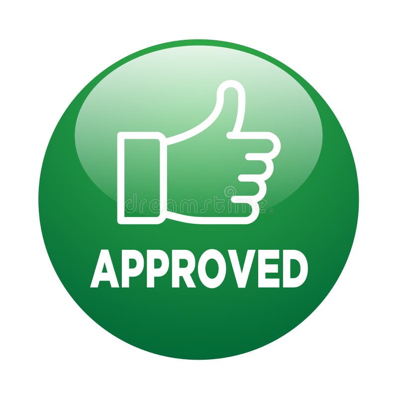 Approved (thumbs Up Icon) Yellow Round Button Stock Illustration ...