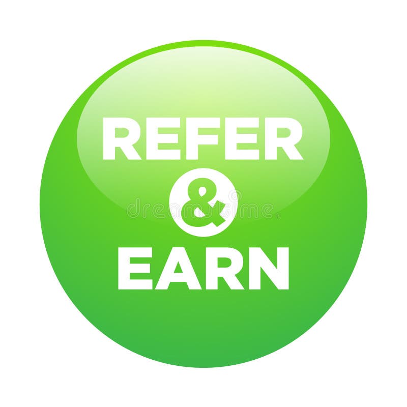 Refer and earn button stock illustration. Illustration of design ...