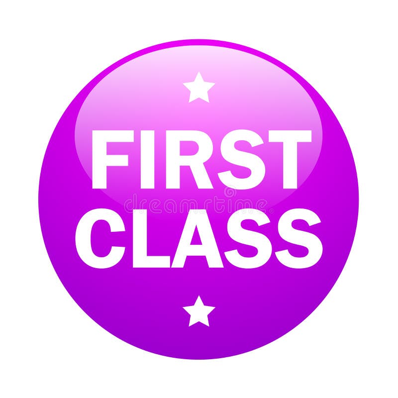 First class icon button stock vector. Illustration of marketing - 214697226